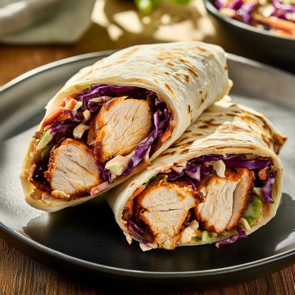 BBQ Chicken Coleslaw Wraps