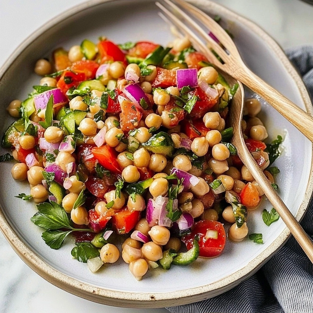 Quick and Easy Garbanzo Bean Salad Recipe - Healthy & Del... - Cooking ...